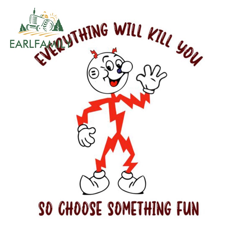 EARLFAMILY 13cm x 11.2cm Everything Will Kill You Car Sticker Surfboard ...