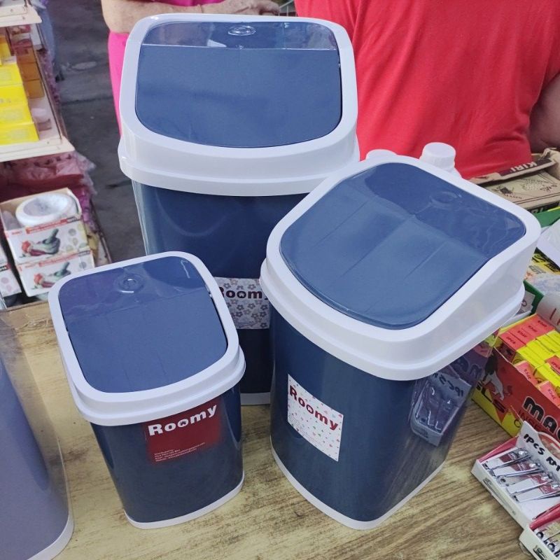 Roomy / mini touch top bin / mini dustbin / tong sampah / swing dustbin ...