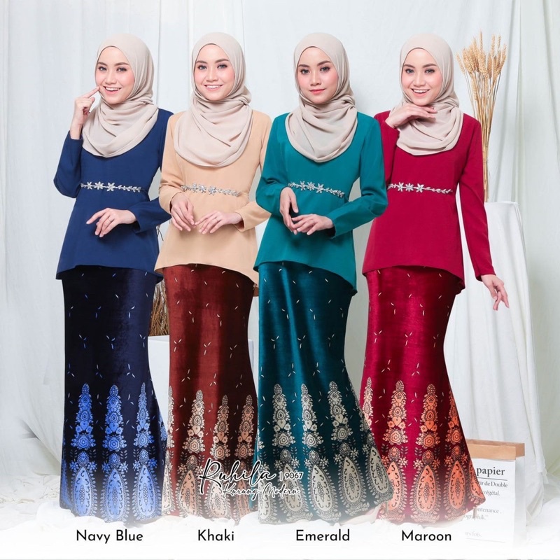 PLUS SIZE RUHILA KURUNG MODERN 9067 baju raya nikah tunang | Shopee ...