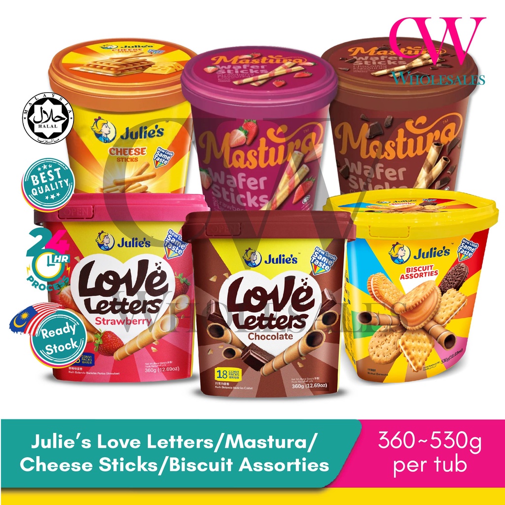 Julie's Love Letters Chocolate Strawberry Flavour Julie Biscuit Assorties Biskut Mastura Wafer ...