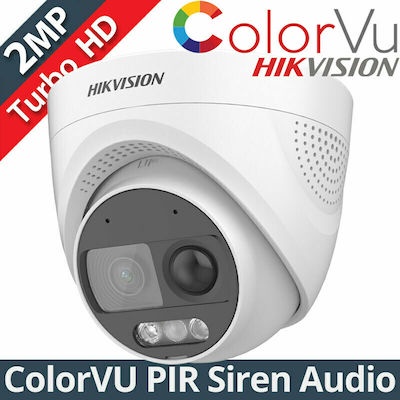 HIKVISION DS-2CE72DF3T-PIRXOS 2MP FIXED TURRET CAMERA (DOME) COLORVU PIR SIREN AUDIO | Shopee ...
