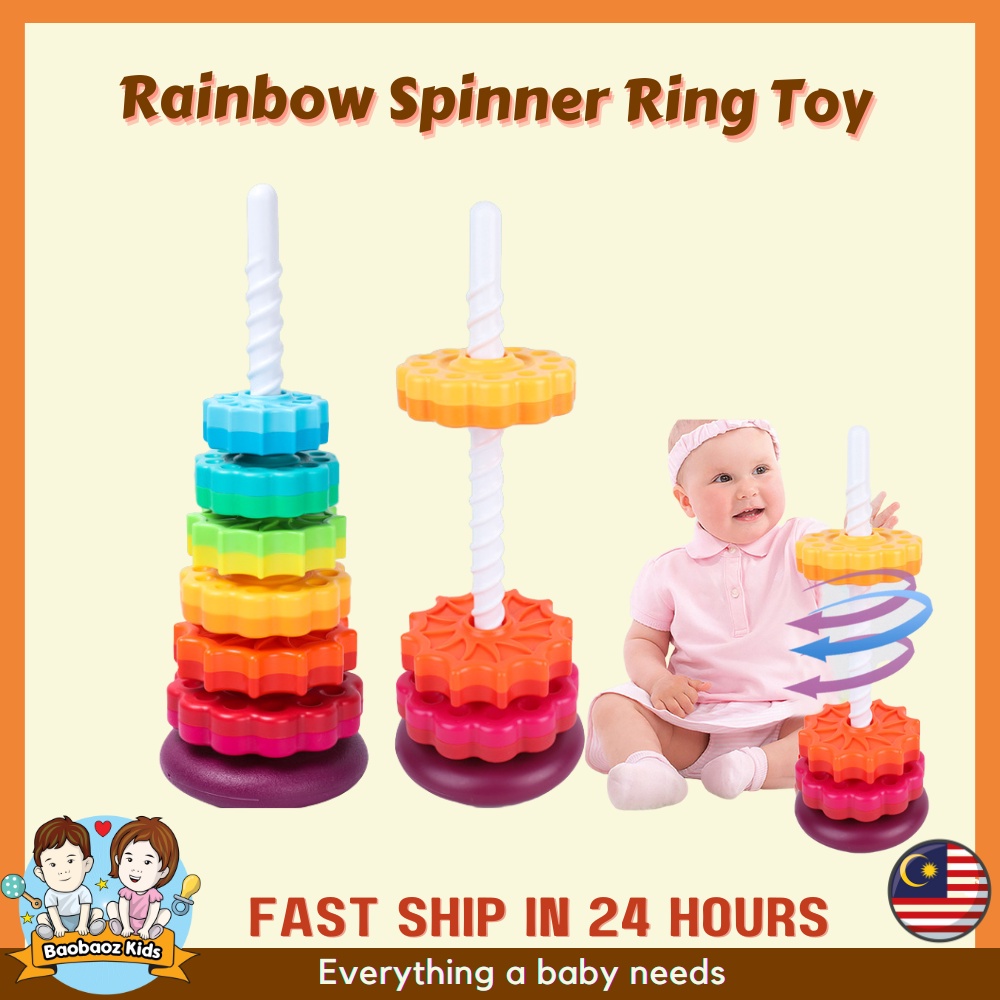 Baobaoz Rainbow Spinner Wheel Stacking Ring Toy for Kids | Shopee Malaysia