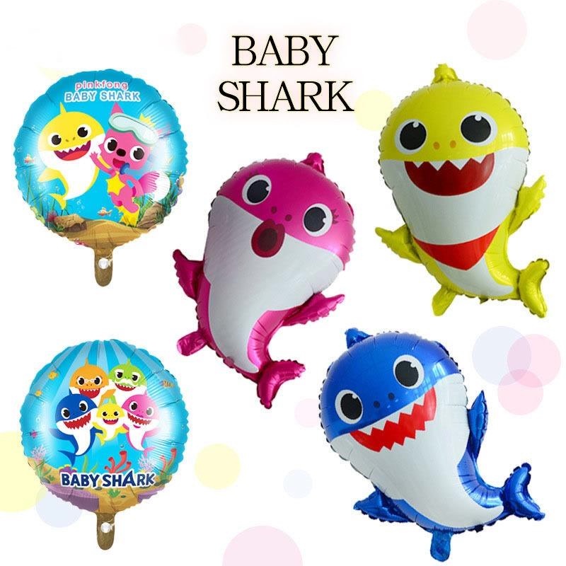 1pcs Baby Shark Foil Balloon Pinkfong Balloons Mommy Daddy Cartoon Fish ...