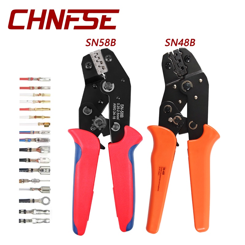 SN48B/SN58B Crimping Tool 2.8/4.8/6.3mm Crimping Pliers Terminal Insulation Male Bus Connector ...