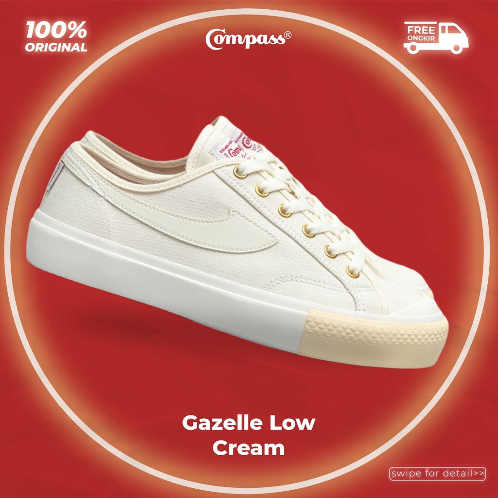 [ORIGINAL] Gazelle LOW CREAM COMPASS SHOES | Shopee Malaysia