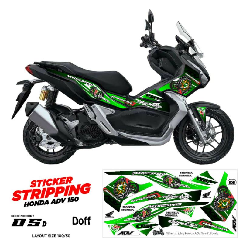 Honda ADV 150/160 variation Striping Decal, full body sticker, Honda ...