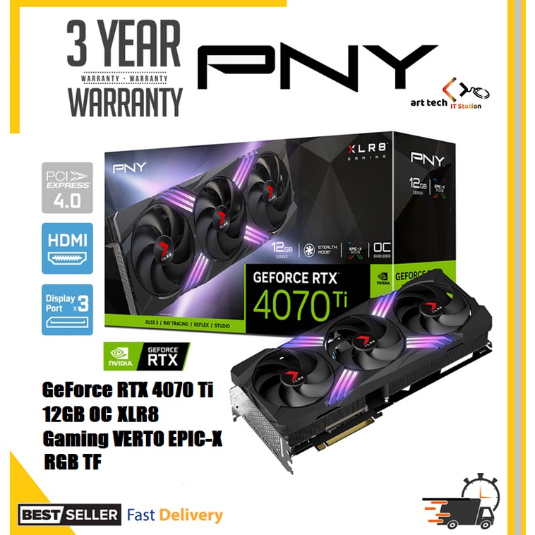 PNY GeForce RTX 4070 Ti 12GB Verto TF / RTX 4070 Ti 12GB OC XLR8 Gaming ...