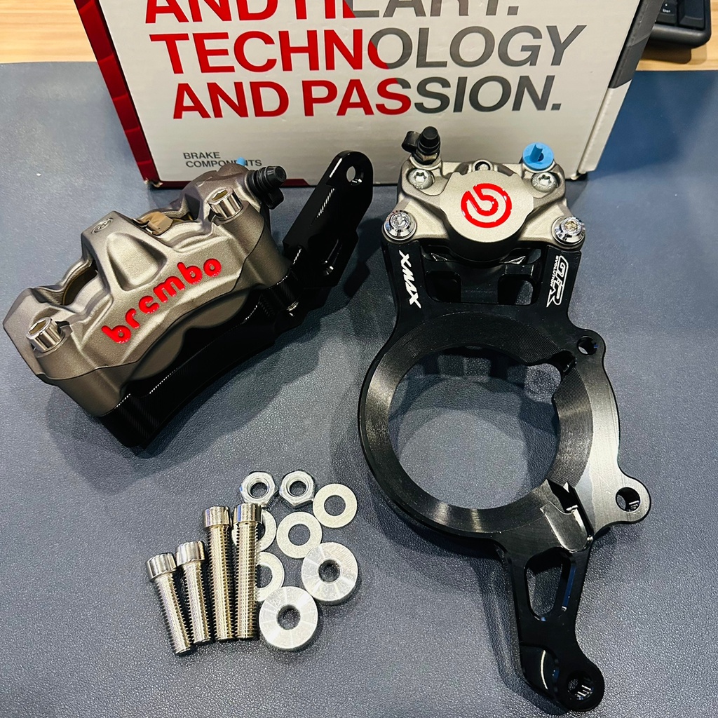 Xmax R25 Original Brembo M5 M50 Front Caliper Rear P34 Red Logo Up n ...