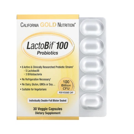 California Gold Nutrition LactoBif 100 Probiotics 100 Billion CFU 30 ...