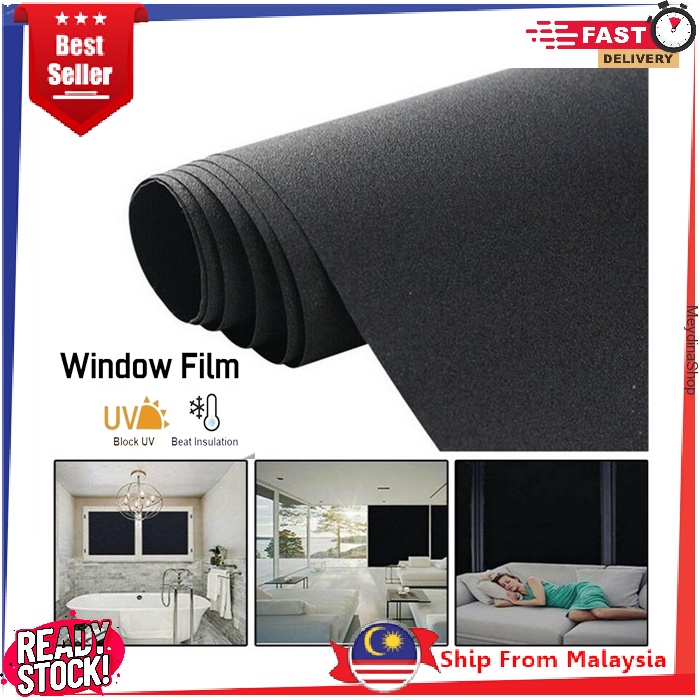 Sun Protection Film, Privacy UV Glass Film Black Heat Resistant Pool ...