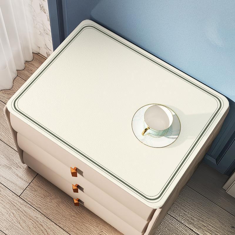 ANG Bedside Table Mat Tablecloth Q Elastic Silicone Solid Color Leather ...