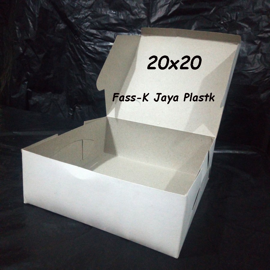 PUTIH 20x20 Thick Plain Box Box/Food Box/Rice/Sponge Cake/Cardboard ...