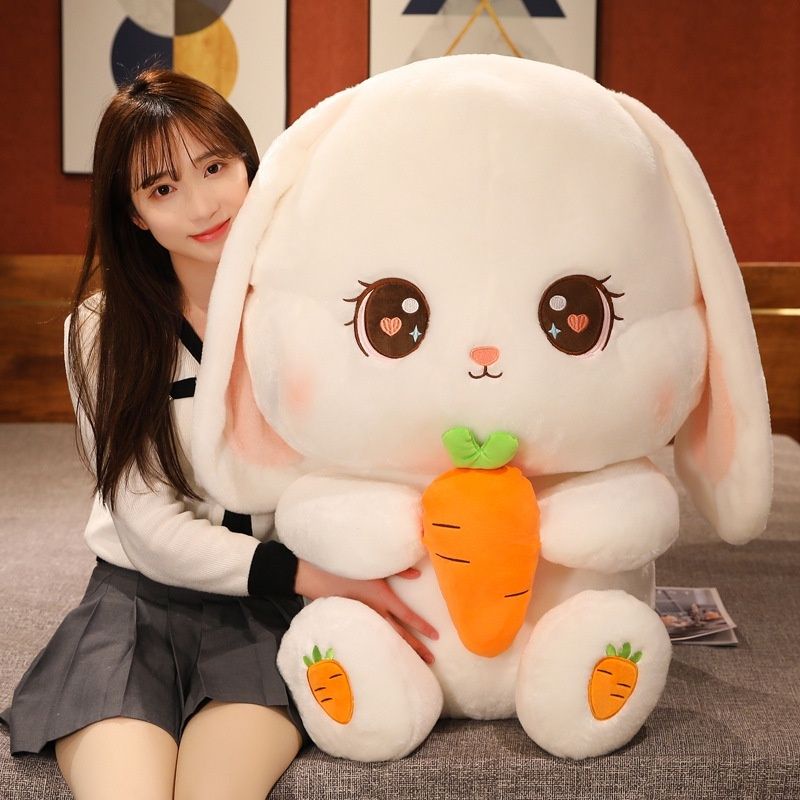 Cute Carrot Rabbit Plush Toy Pillow Cartoon Bunny Doll Soft Comfort ...