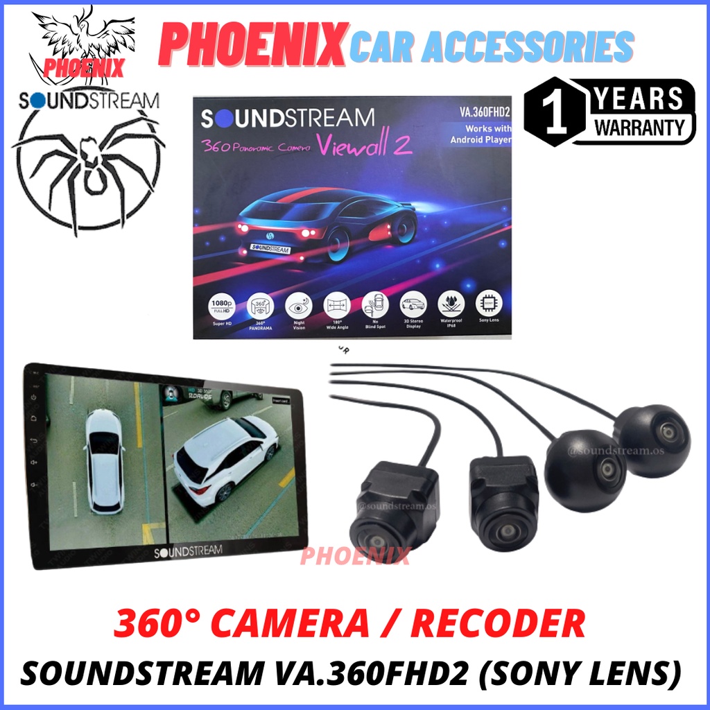 360° CAM SONY★ SOUNDSTREAM ★ Car Camera 3D Seamless Surround View Recorder AHD For Car Android ...