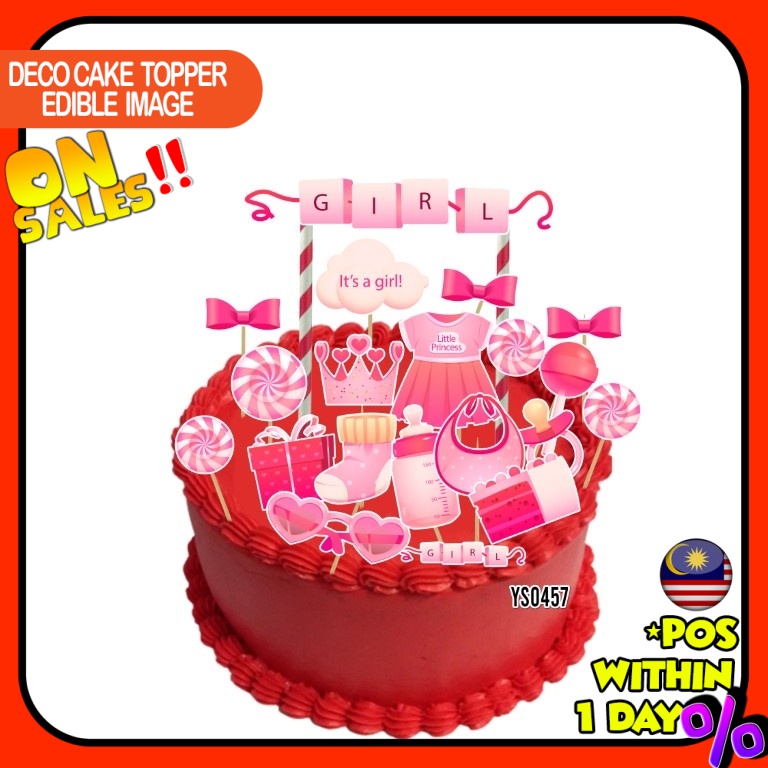 [CUSTOM NAME] Happy Birthday Cake Topper Baby Shower Decoration Set ...