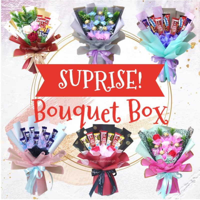 Surprise Bouquet Chocolate Flower Gift Birthday Hadiah Coklat Murah ...