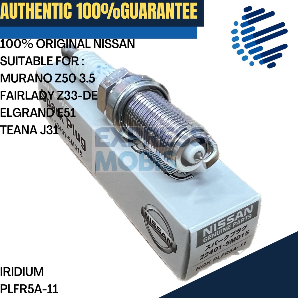 100% ORIGINAL NISSAN SPARK PLUG 22401-5M015 IRIDIUM ( PLFR5A-11 ...