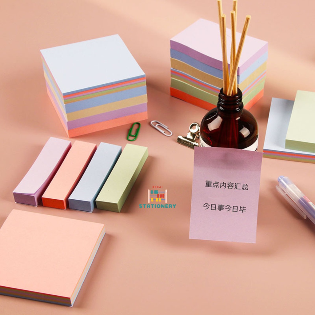 Sticky Notes Colorful Memo Label Sticker Bookmarks Cute Note Taking Pad ...