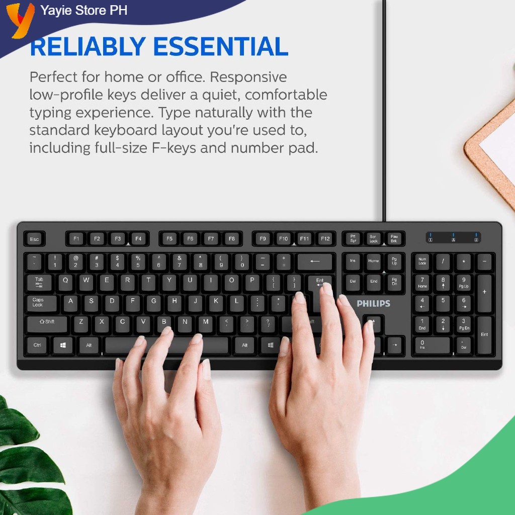 Philips C234/SPT6234 ergonomic wired USB keyboard and mouse combo kit ...