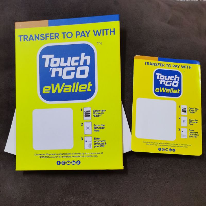 Touch 'n Go eWallet QR Code Display Stand & Sticker (1 set) | Shopee ...