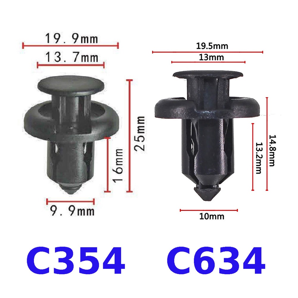 Front Rear Bumper Button Clip Honda Grill Side Trim Skirt Retainer Mud ...