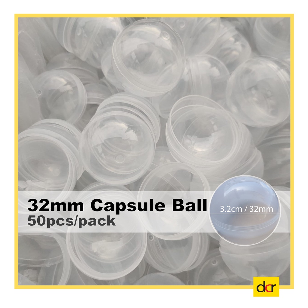 (50pcs) 32mm Transparent Plastic Ball, Capsule Ball for Lucky Draw ...