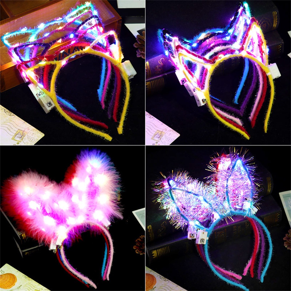 1PC Led Bunny Ears Headbands Glowing Rabbit Cat Party Light Up Blinking ...