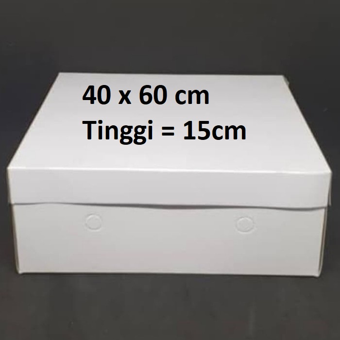 (3 PCS) Cake Box 40 x 60 Height 15 cm Plain White Thick Cake Bread ...