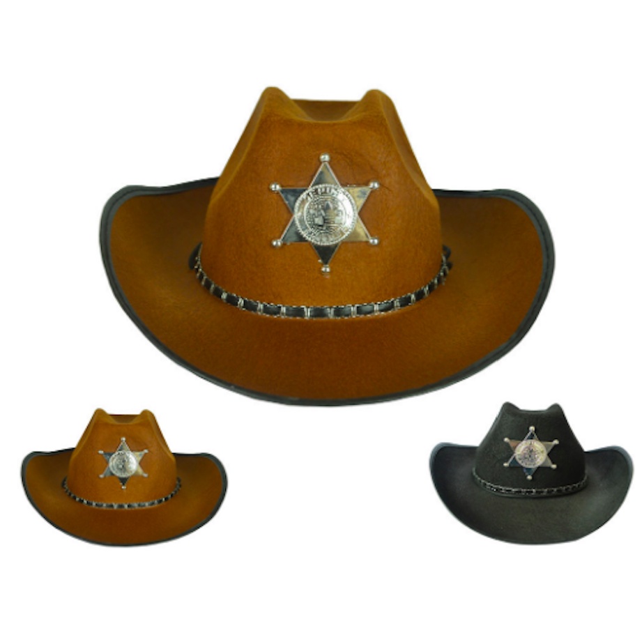 MSIA Ready Stock/ Sheriff Hat Cowboy Hat Style Sheriff Badge Dress Up ...