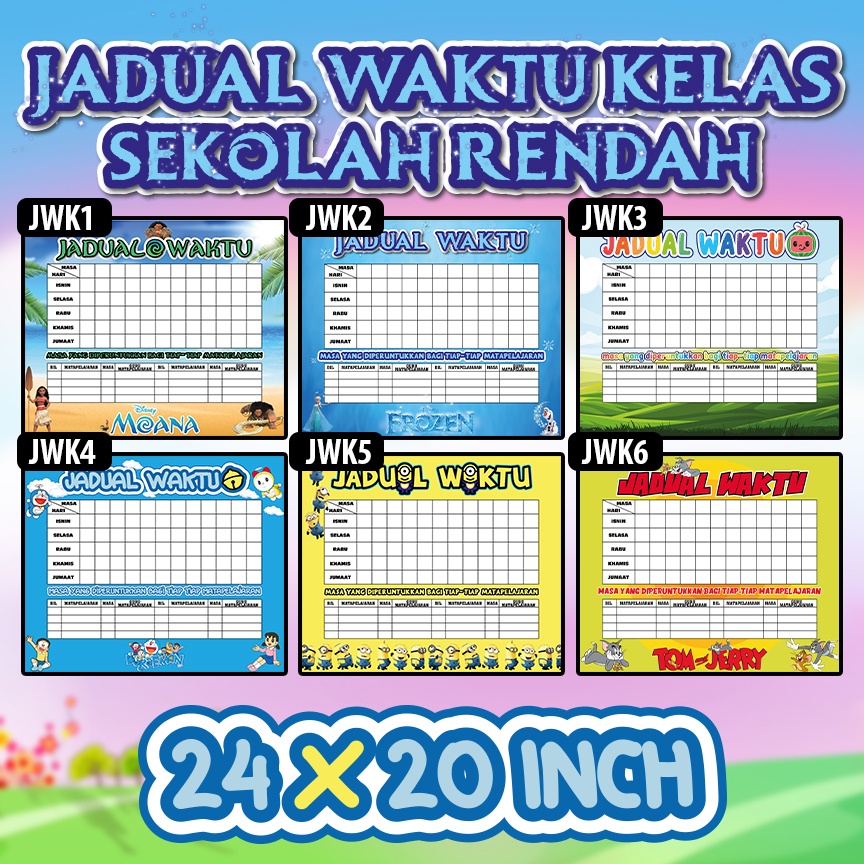 STICKER JADUAL WAKTU SEKOLAH RENDAH | Shopee Malaysia