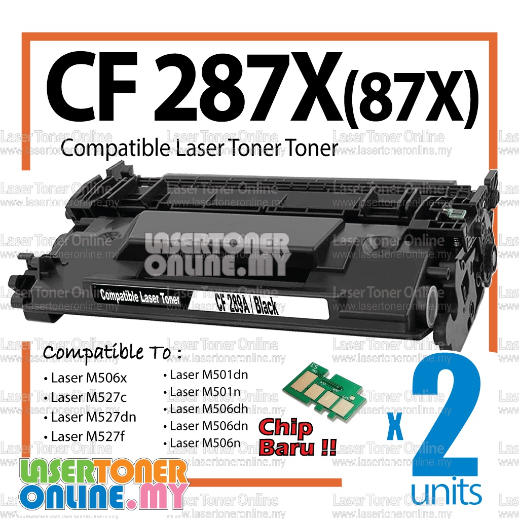 2x CF287X Compatible H* LaserJet Pro M501 M506 M527 M501dn M501n M506dn ...