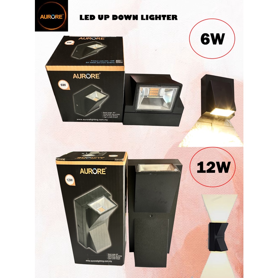 AURORE WEATHER PROOF NON-RUSTING SQUARE ADJUSTABLE LED UP DOWN WALL ...
