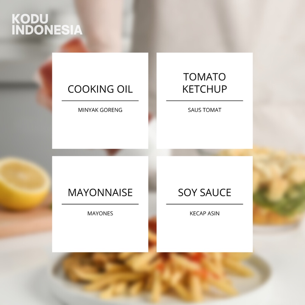 Kodu Waterproof Sauce & Oil Bottle Sticker Label - Waterproof Plastic ...