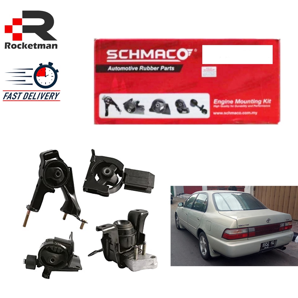 SCHMACO ENGINE MOUNTING SET AUTO TOYOTA COROLLA SEG 1.6 AE101 AE111 ...