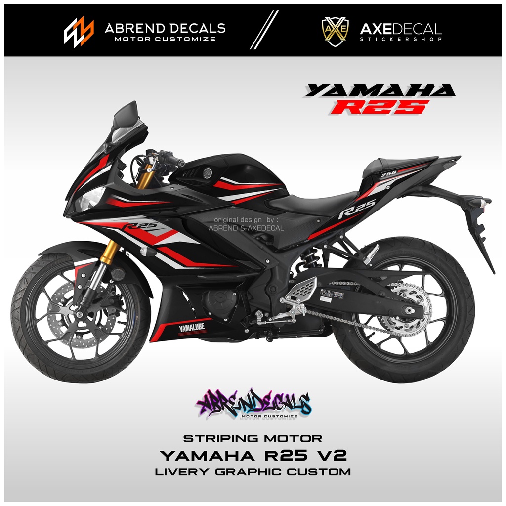 Striping YAMAHA R25 V2 GRAFIST / MOTORCYCLE STICKER R25 NEW DESIGN ...