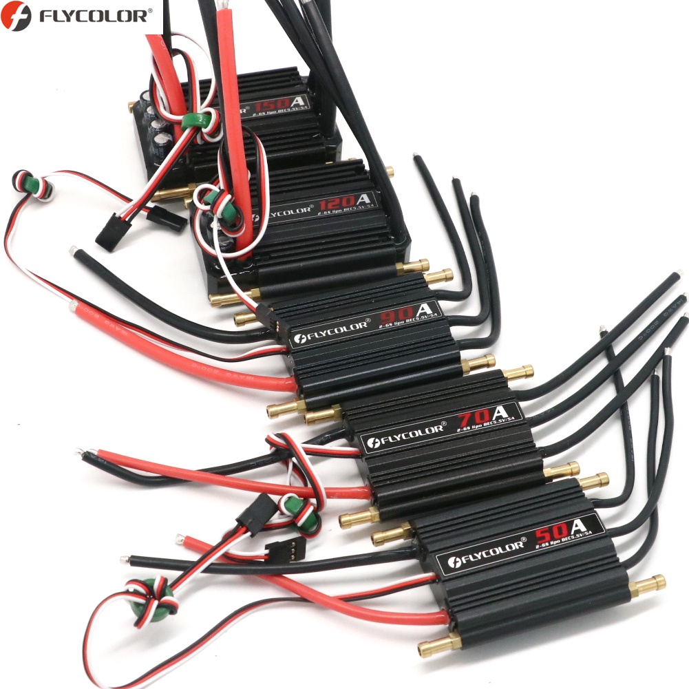 Flycolor 50A 70A 90A 120A 150A 2-6S Waterproof Brushless ESC Speed ...