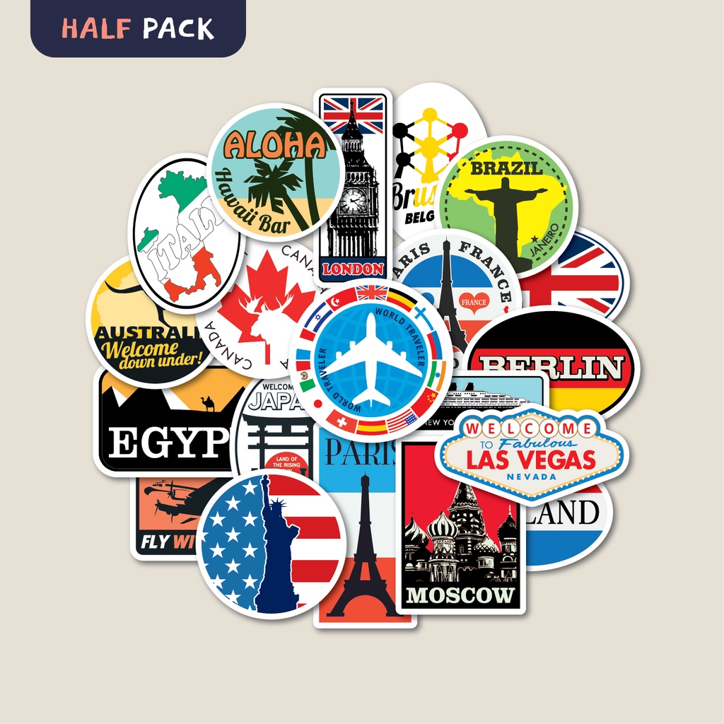 VINTAGE TRAVEL STICKER PACK | TUMBLER STICKER | LAPTOP Stickers for ...
