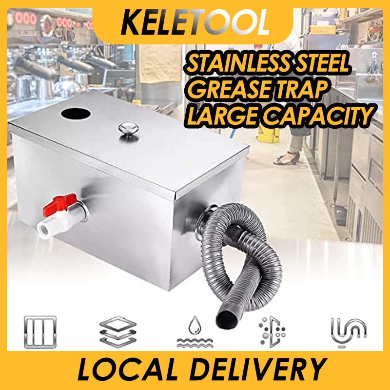 Grease Trap Oil Stainless Steel Double Inlet Grease Trap Interceptor ...