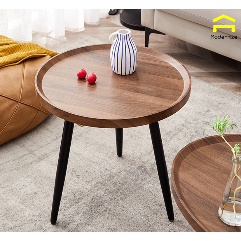 Mini Small Round Side Table Bedside Table / Meja Kecil Kopi | Shopee ...