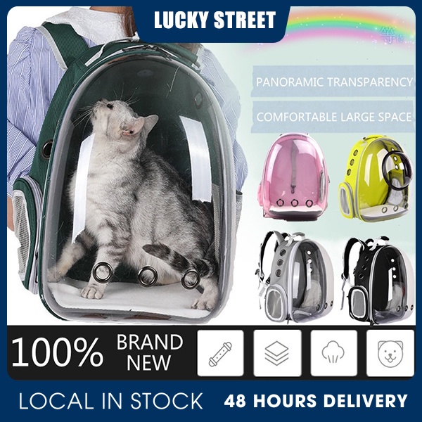 [Ready Stock] Bag Kucing Transparent Cat Carrier Bag Kucing Cat Travel ...