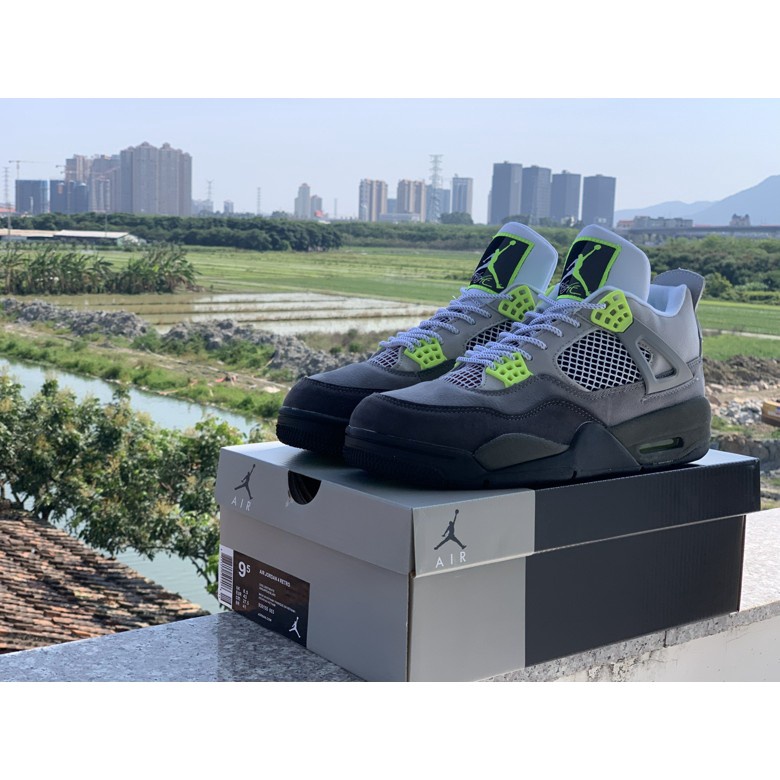 S229 Authentic original air jordan 4 se air max 95 neon aj4 gray/green ...