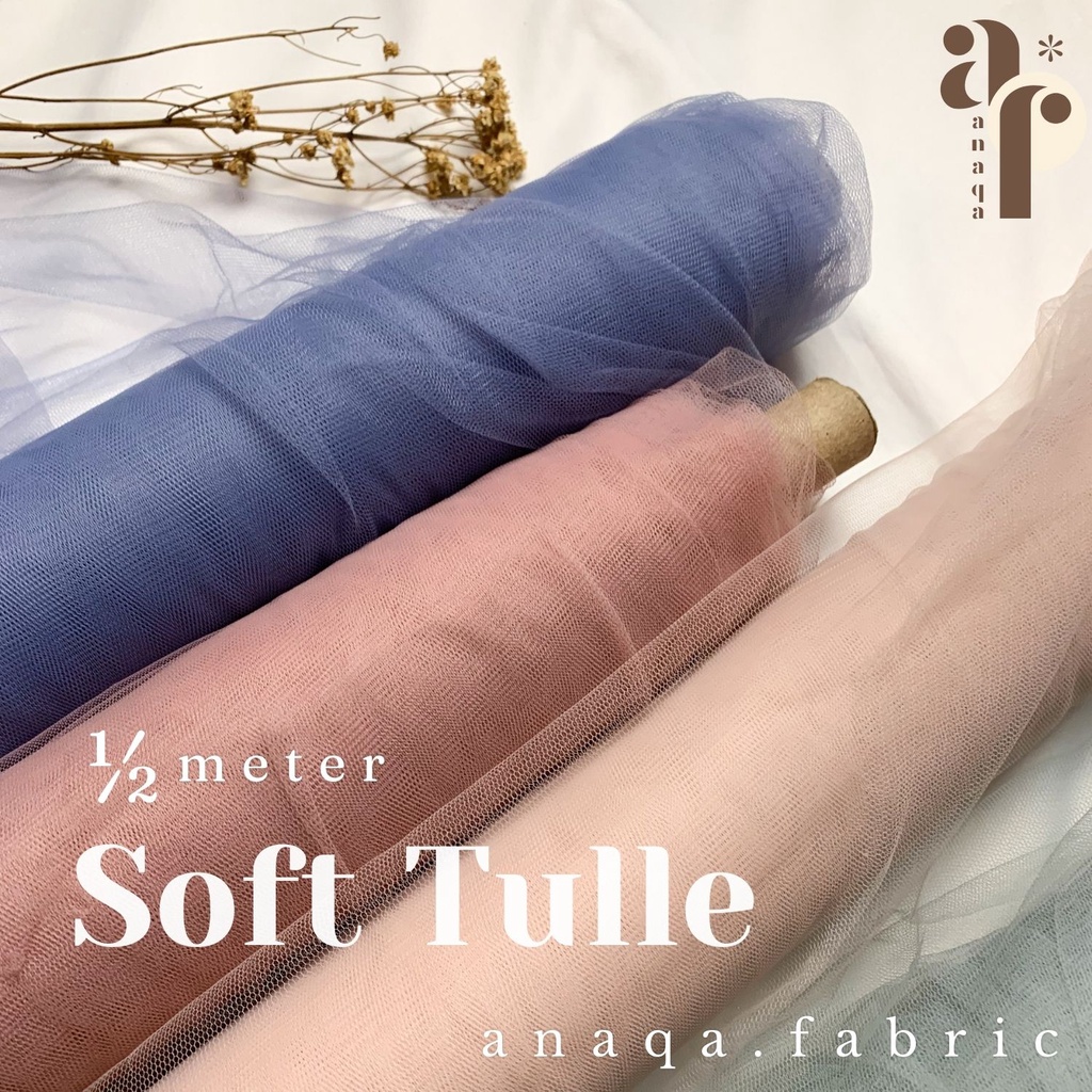 1⁄2 meter Soft Tulle Fabric // Plain Tile // PREMIUM Plain Tulle ...