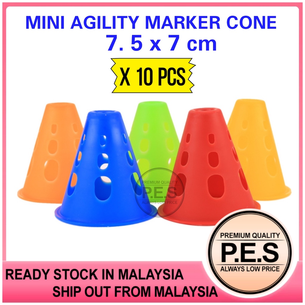 10pcs/set Agility Marker Cones Sport Cone Football Futsal Takraw Training Floor Marker Marking ...