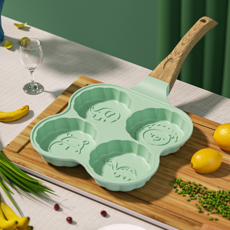 S&S Green 4-Cup Cartoon Animal Frying Pan Nonstick Omelette Pan Egg ...