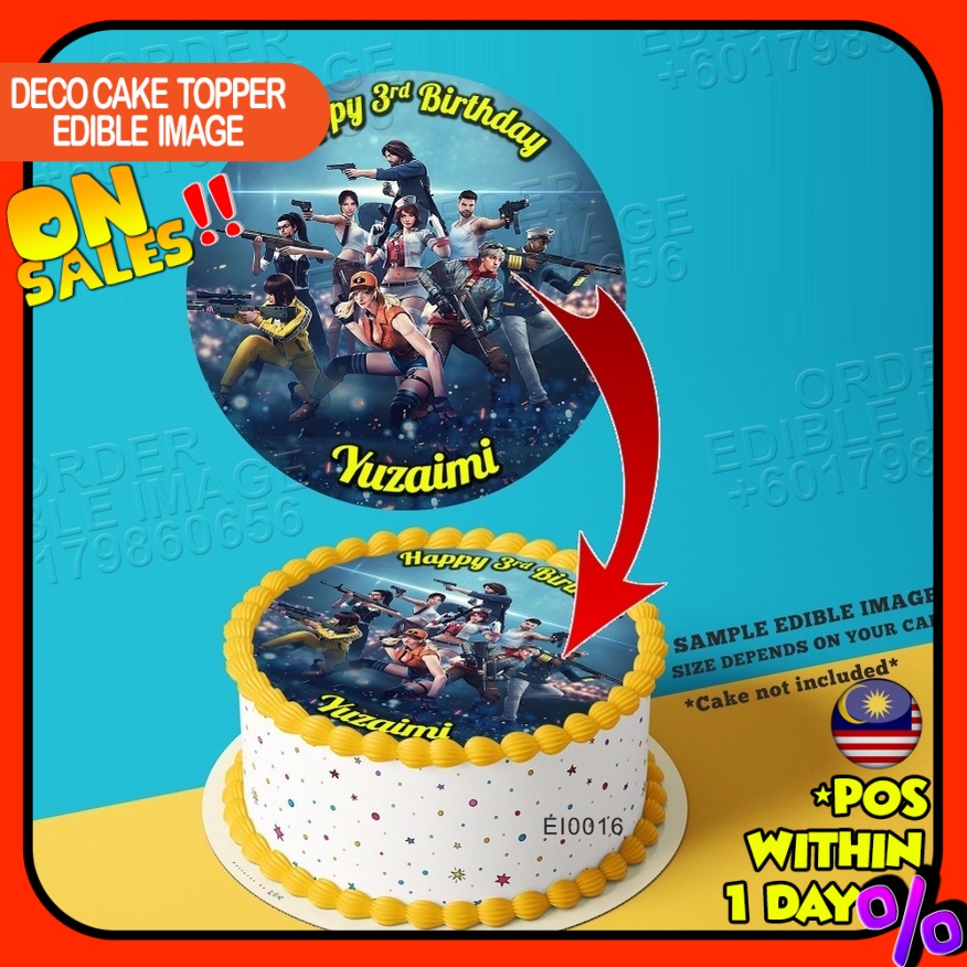 Printing EI Free Fire 1 Edible Image Print Cake Photo Icing Paper ...