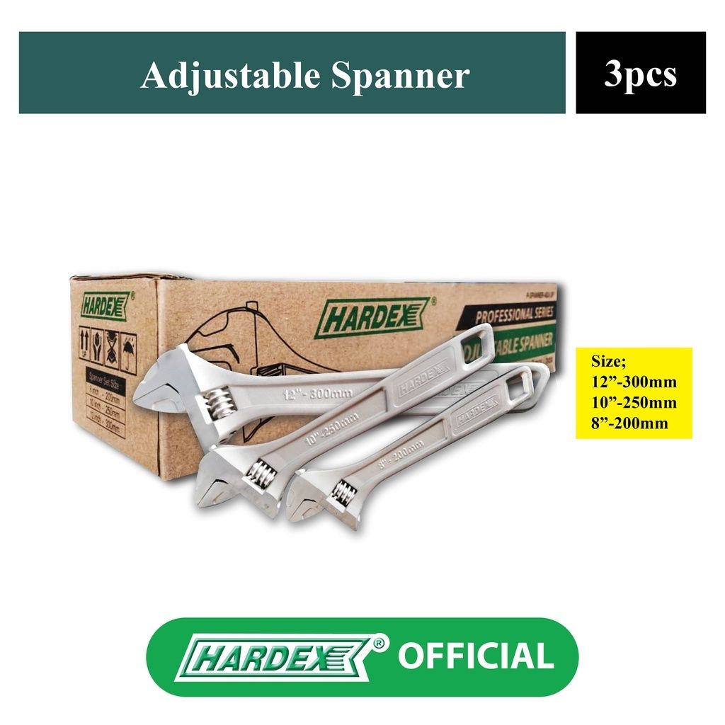 HARDEX Adjustable Spanner Set (3 Pcs) | Shopee Malaysia