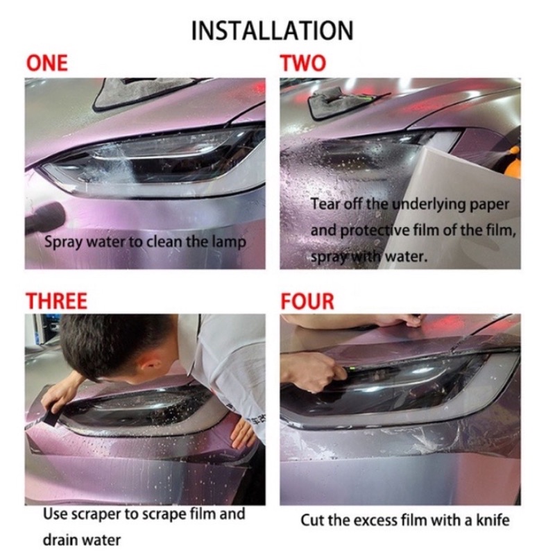 PPF wrapping Tinted headlamp taillamp fog lamp Self Healing TPH Paint ...