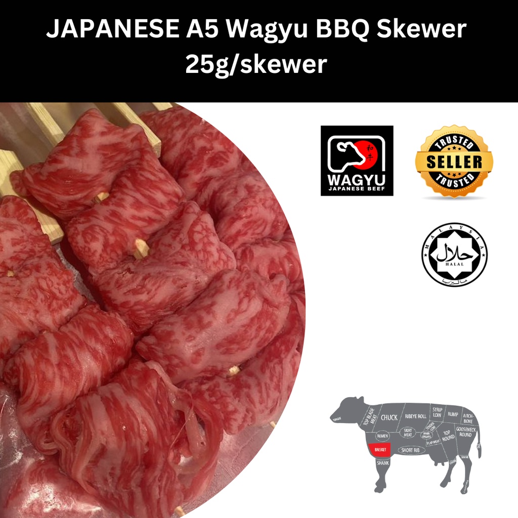 [PENANG ONLY] JAPANESE MIYAZAKI RAW A5 WAGYU SKEWER 25G | Shopee Malaysia