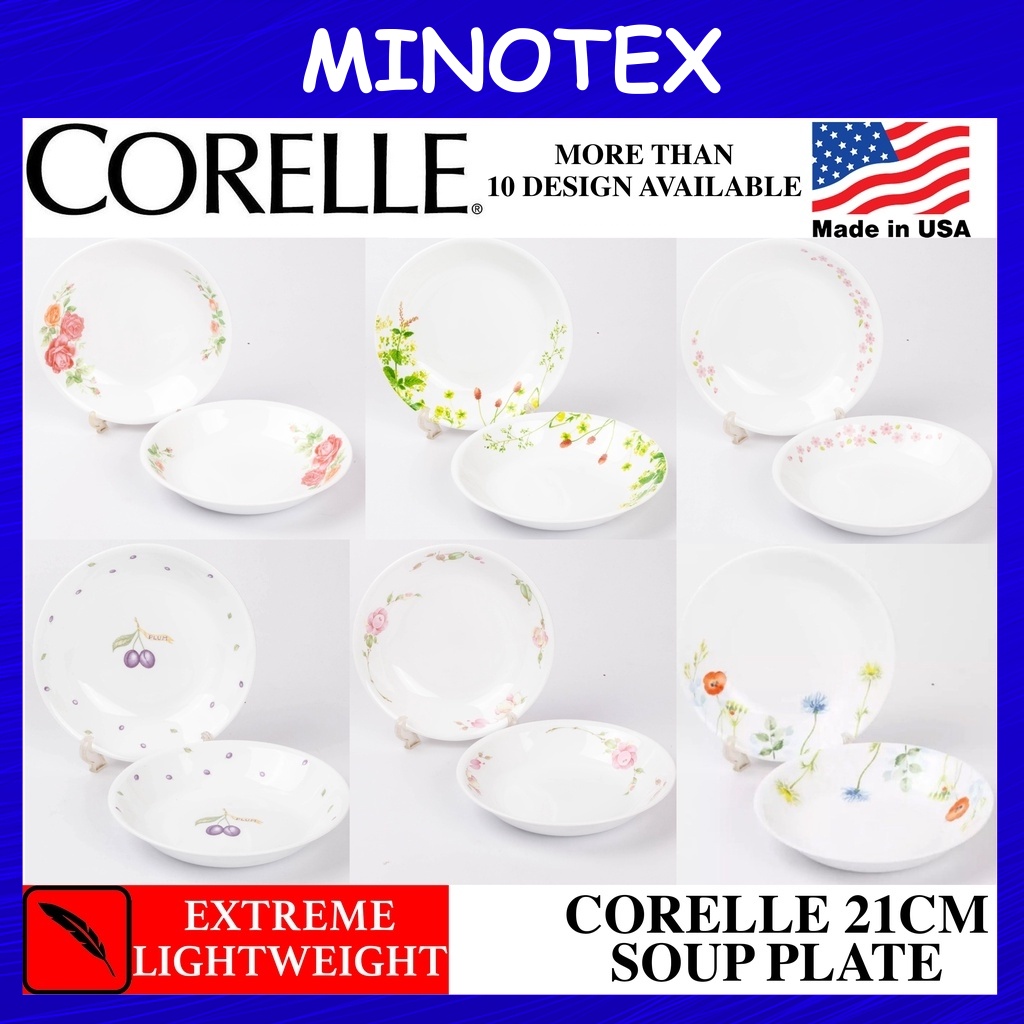 Corelle Loose 21cm Soup Plate/Pinggan Lauk Corelle/Corelle Soup Plate ...