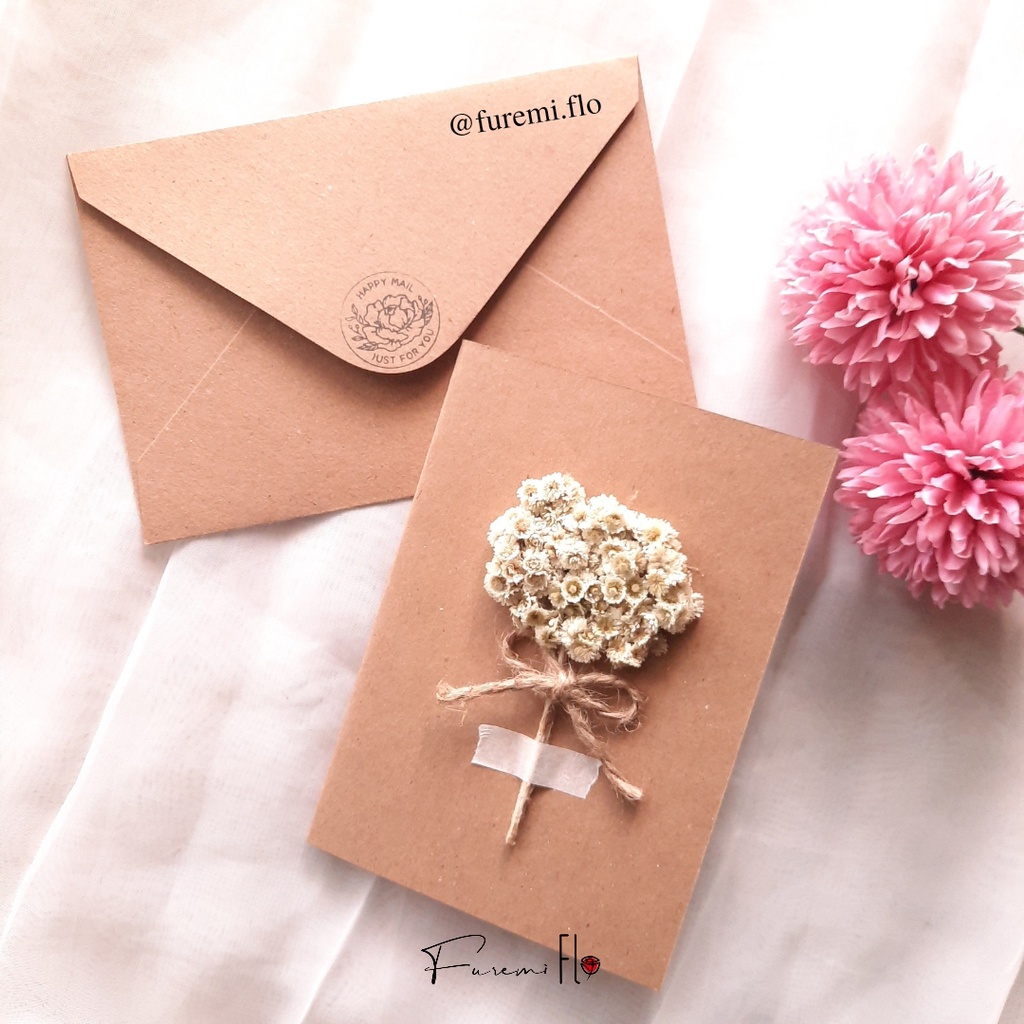 Mini bouquet envelope | Flower Greeting Card | Rustic Floral Envelope ...